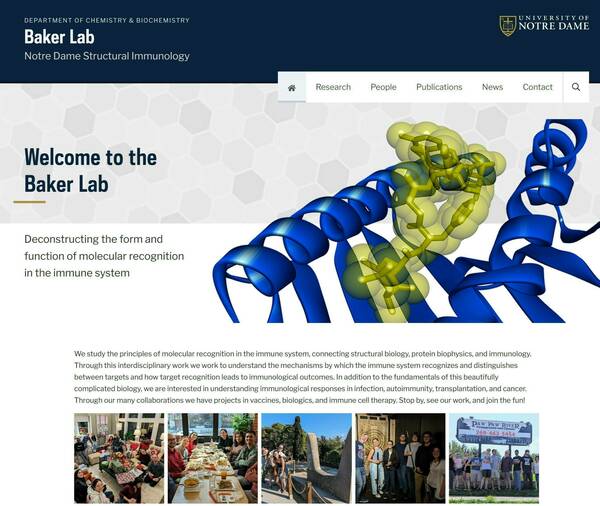 New website | News | Baker Lab | University of Notre Dame